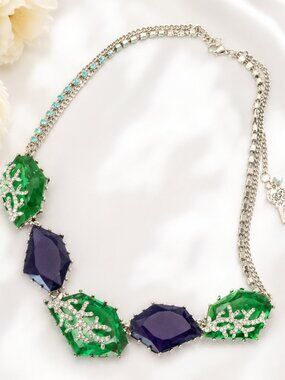 Betsey Johnson | Jewelry | Betsey Johnson Y2k Green Purple Crystal ...